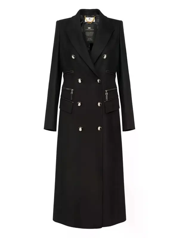 Elisabetta Franchi Enamelled Button Double-breasted Coat
