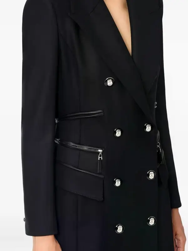 Elisabetta Franchi Enamelled Button Double-breasted Coat