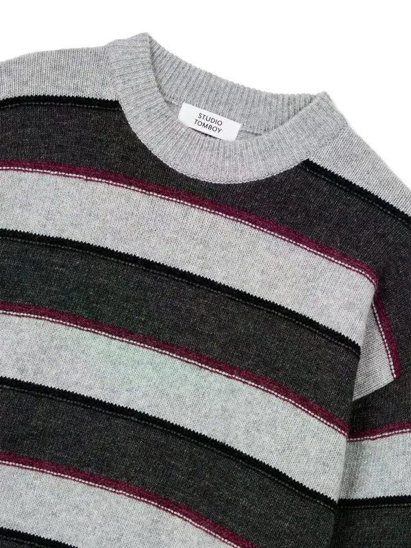 STUDIO TOMBOY Striped Sweater - Grey