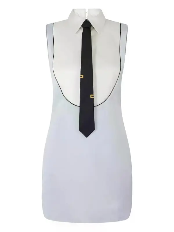 Elisabetta Franchi Tie Collar Mini Dress - Blue