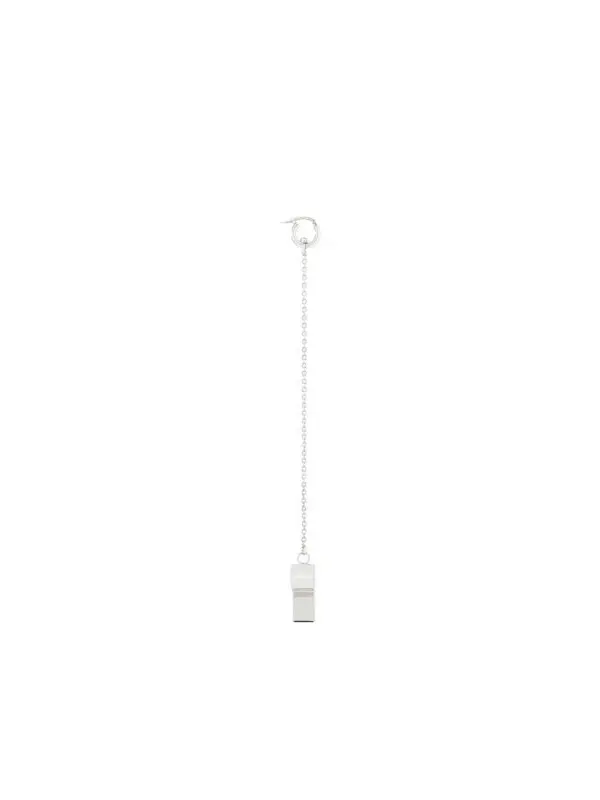 COURREGES Whistle Chain Earring - Silver