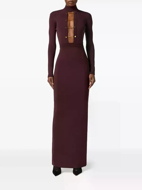 elisabetta franchi cut-out maxi dress Chain-detail Cut-out Maxi Dress