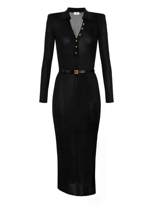 Elisabetta Franchi Jacquard Knit Midi Dress In Black - 50% Off |  Editorialist