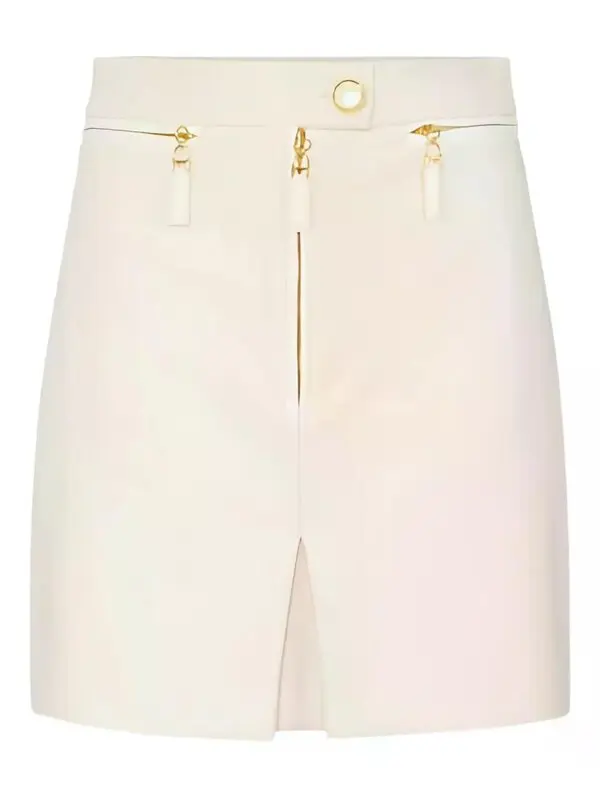 Elisabetta Franchi Zip Mini Skirt - Neutrals