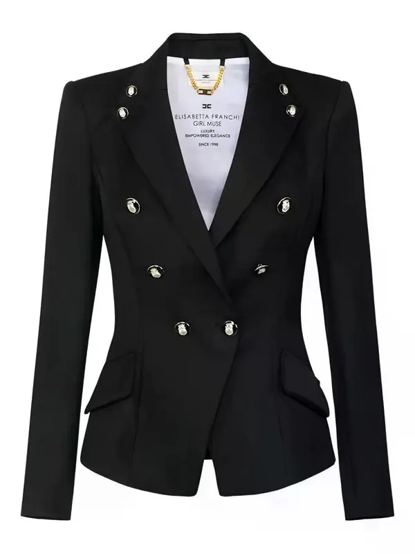 Elisabetta Franchi Double-breasted Wool-blend Jacket