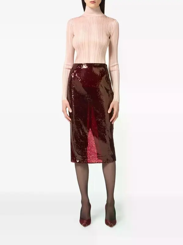 Elisabetta Franchi Sequin Embellished Split Skirt
