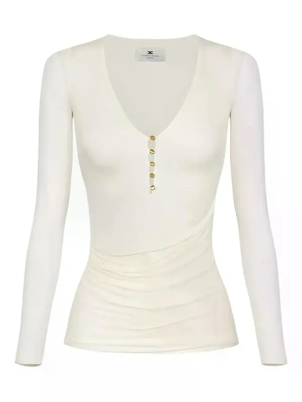 Elisabetta Franchi Button-detail Draped Top
