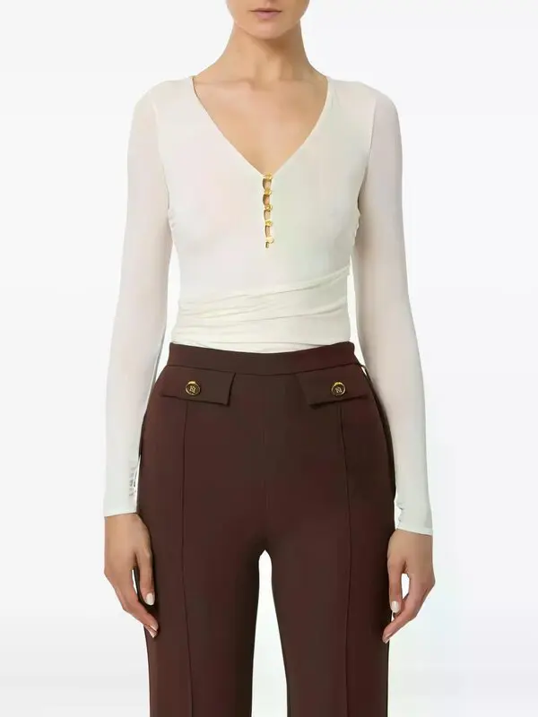 Elisabetta Franchi Button-detail Draped Top
