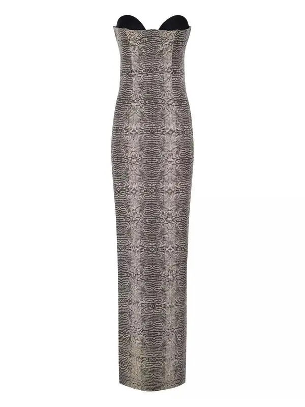 Elisabetta Franchi Red Carpet Python-printed Strapless Dress