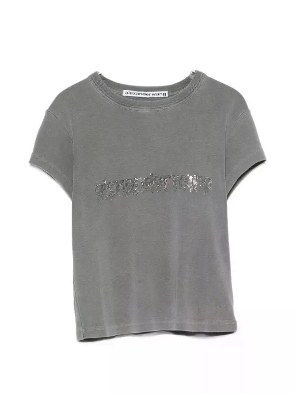 Alexander Wang Crystal Logo T-shirt - Grey