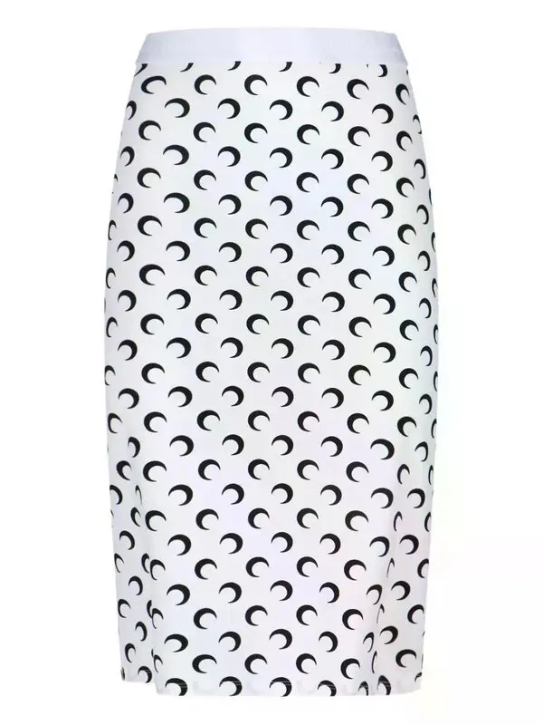 MARINE SERRE Moon Print Midi Skirt - White