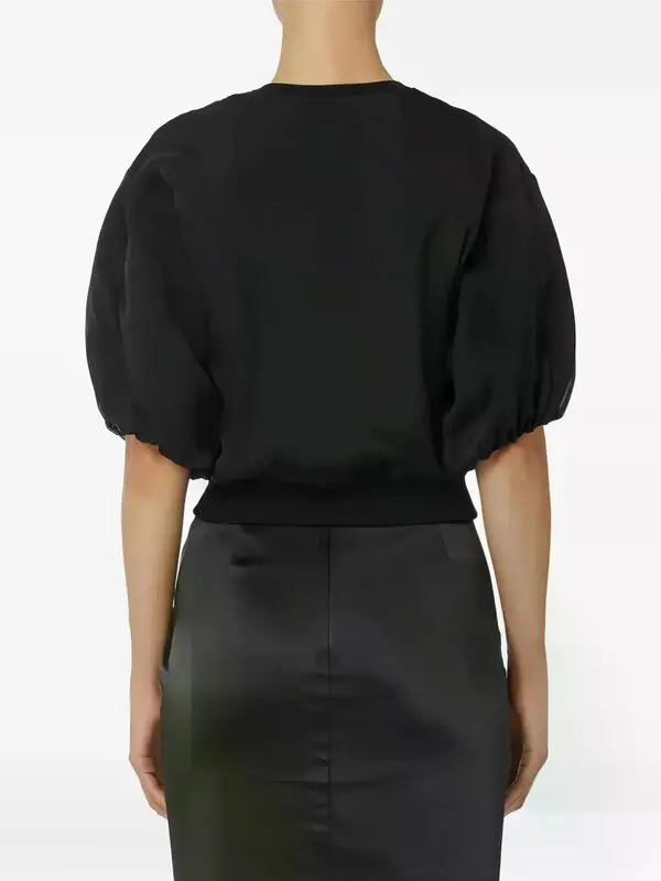 Elisabetta Franchi Jewel-button Puffed-sleeve Cardigan