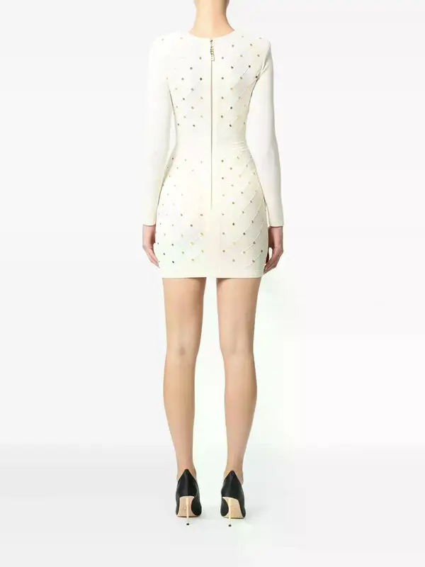 Elisabetta Franchi Diamond-pattern Button Mini Dress