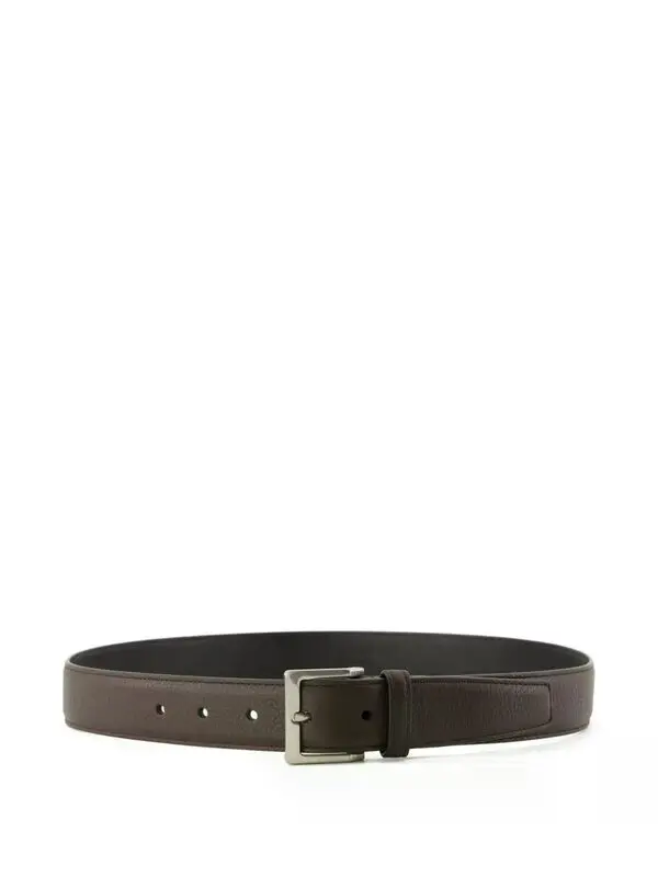 Saint Laurent Square-buckle Belt - Brown