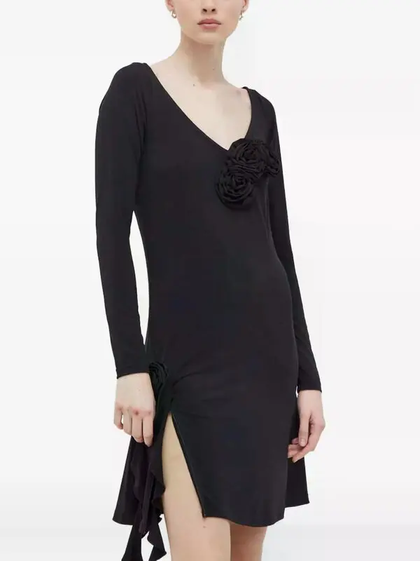RÉSUMÉ Floral Appliqué Slit Dress
