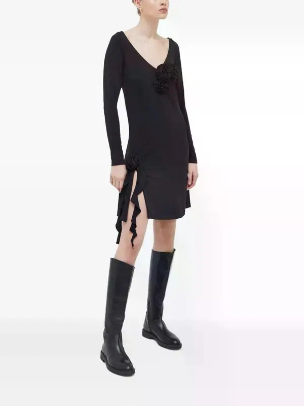 RÉSUMÉ Floral Appliqué Slit Dress