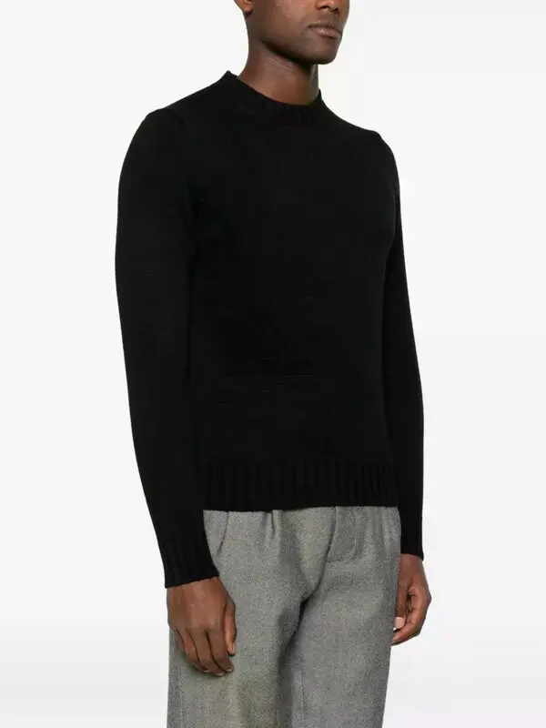FILIPPO DE LAURENTIIS Crew-neck Ribbed Sweater - Black