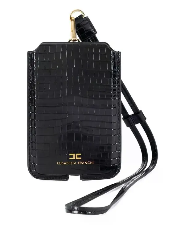Elisabetta Franchi Crocodile-print Phone Case - Black