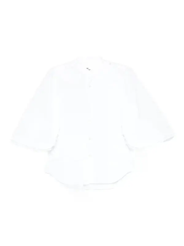 Noir Kei Ninomiya Cotton Shirt With Ruffled Cuffs - White