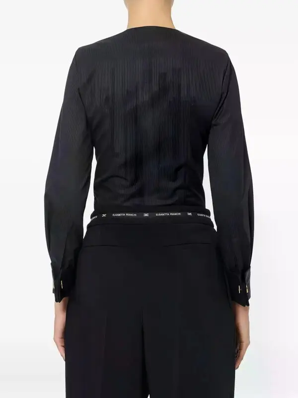 Elisabetta Franchi Tuxedo-details Logo-piping Bodysuit