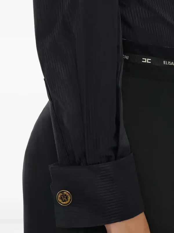 Elisabetta Franchi Tuxedo-details Logo-piping Bodysuit