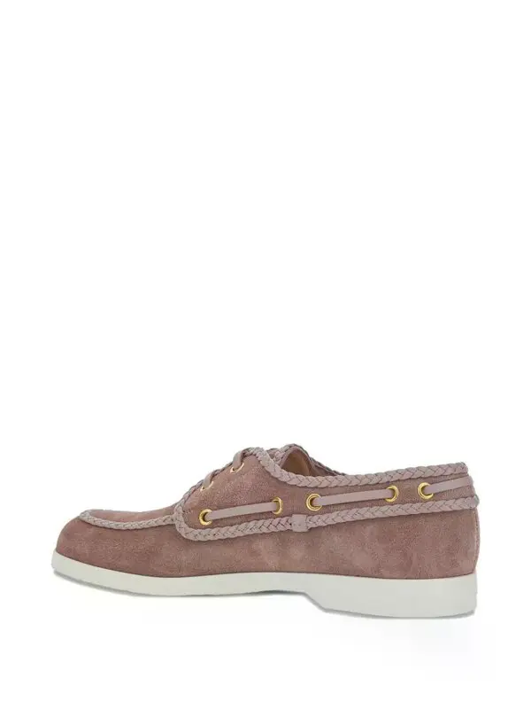 Valentino Garavani Palm Avenue Crust Nappa Leather Boat Shoes - Pink