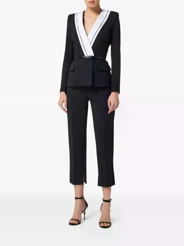 Elisabetta Franchi Pleated Logo-piping Jacket
