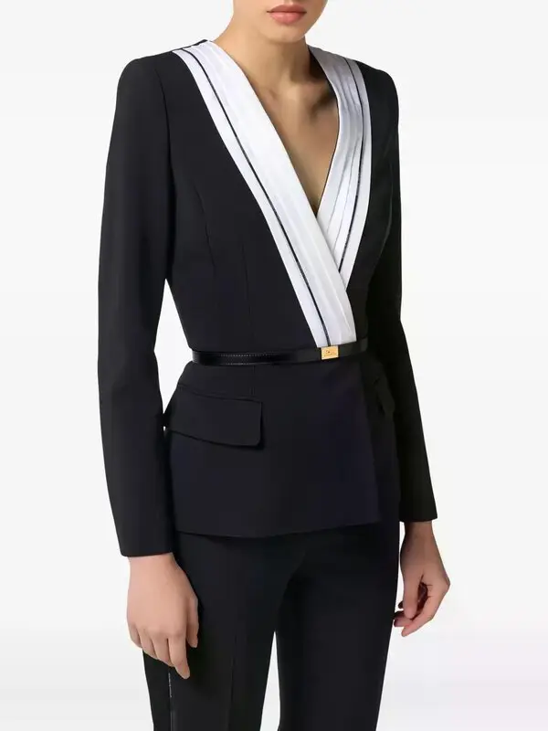 Elisabetta Franchi Pleated Logo-piping Jacket