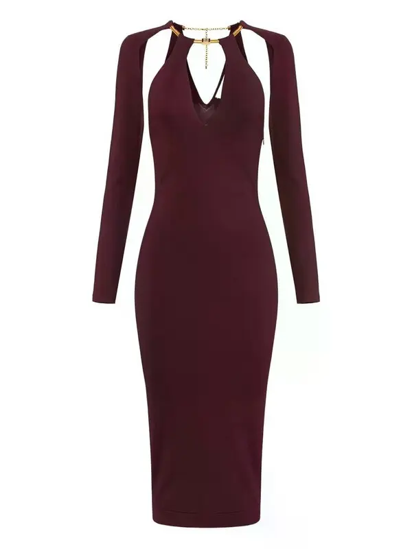 Elisabetta Franchi Jewel-Snake Knit Midi Dress - Red - 38% Off |  Editorialist