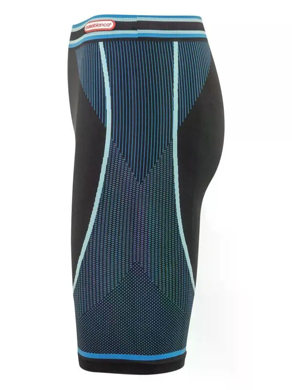 Casablanca Striped Seamless Shorts - Black