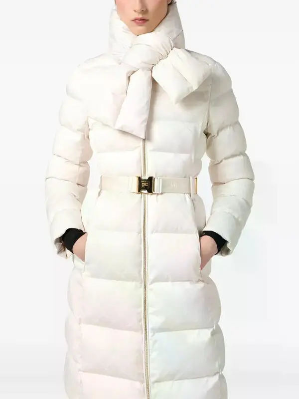 Elisabetta Franchi Jacquard Scarf-collar Down Coat