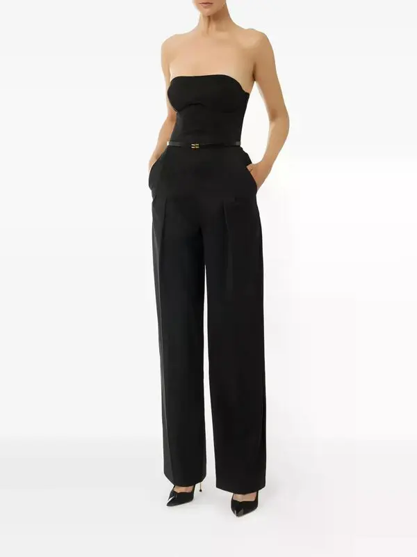 Elisabetta Franchi Bandeau Belted Jumpsuit - Black