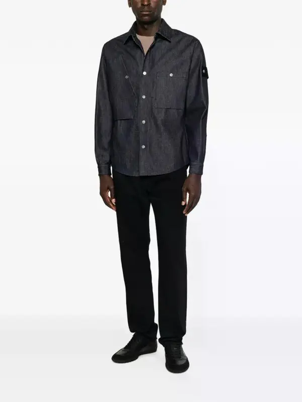 Stone Island Compass-badge Denim Shirt