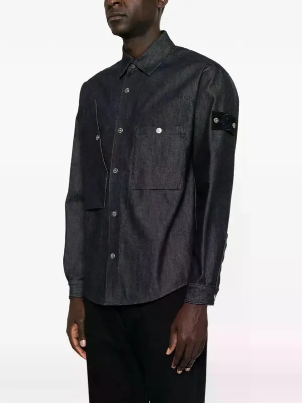 Stone Island Compass-badge Denim Shirt