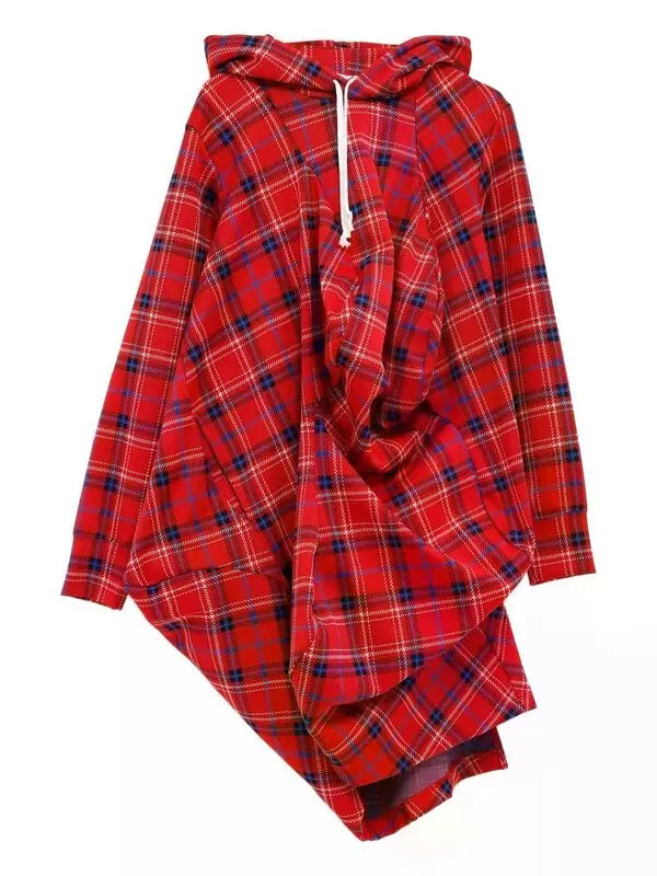 Comme Des Garçons Plaid-pattern Hoodie