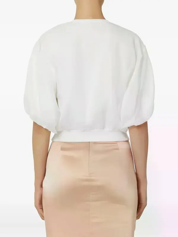 Elisabetta Franchi Puffed-sleeve Cardigan With Logo Buttons