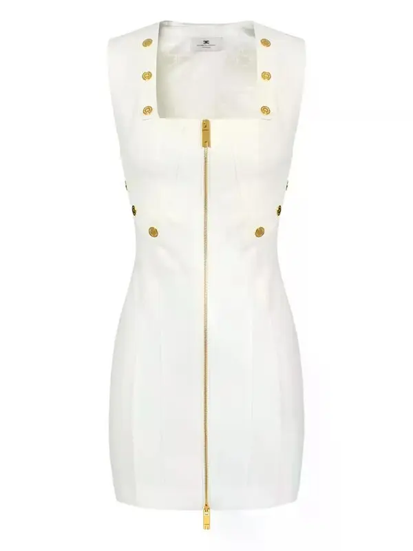 Elisabetta Franchi Topstitching Button Dress