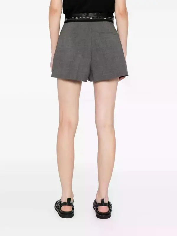 MSGM Logo-waistband Shorts - Grey