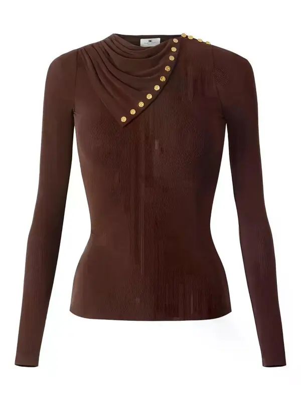 Elisabetta Franchi Draped Button Cupro Top