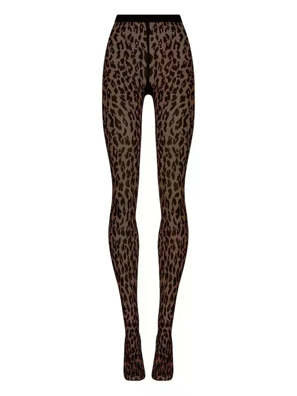 Wolford Leopard-print Tights - Black
