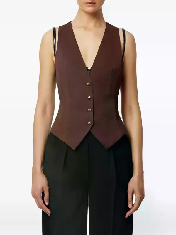 Elisabetta Franchi Gabardine Buttoned Waistcoat