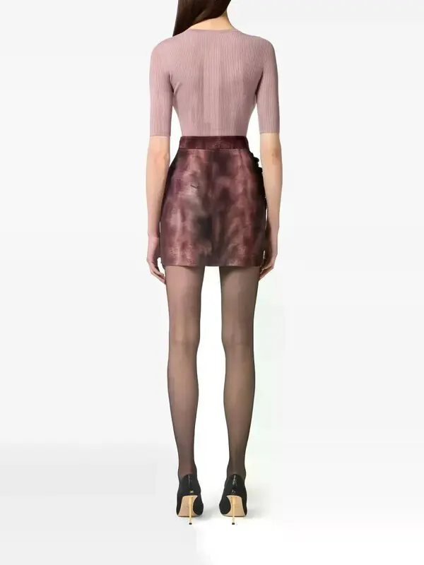 Elisabetta Franchi Draped Python-print Skirt With Jewel Buttons