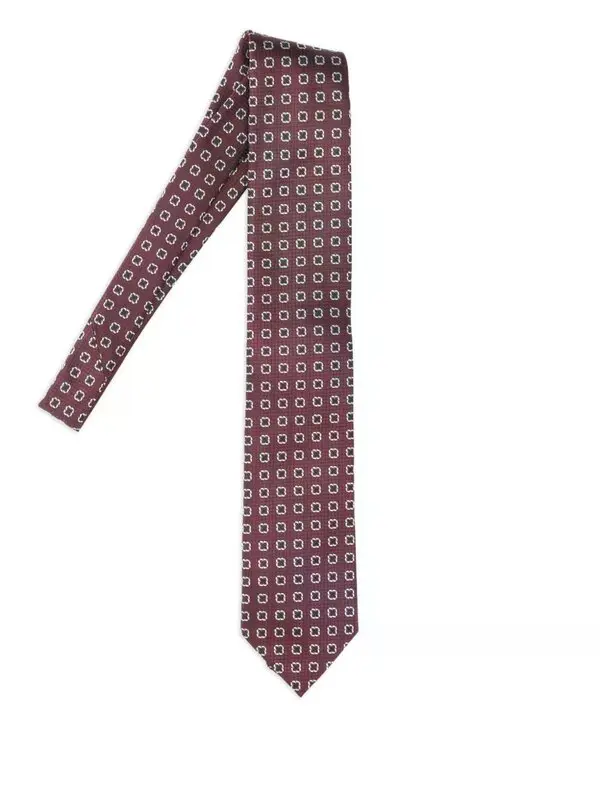 Zegna Patterned Silk Tie - Brown