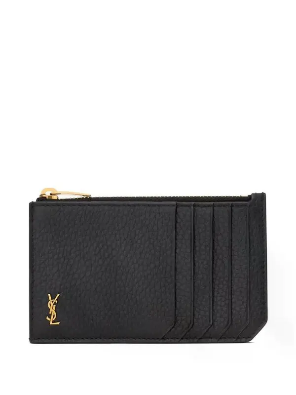 Saint Laurent Logo-plaque Zip-fastening Card Holder - Black