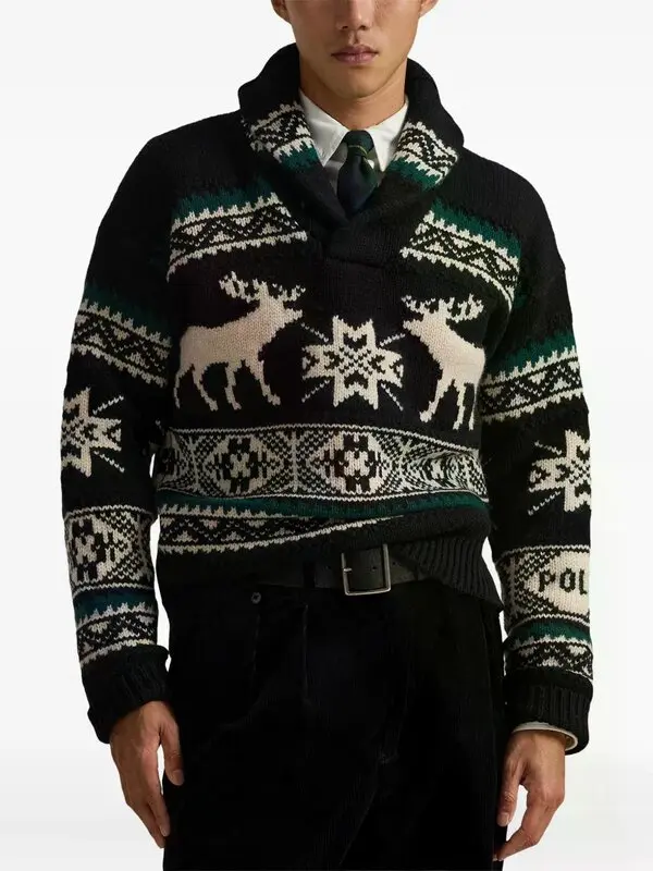 Polo Ralph Lauren Shawl Collar Patterned Knitwear