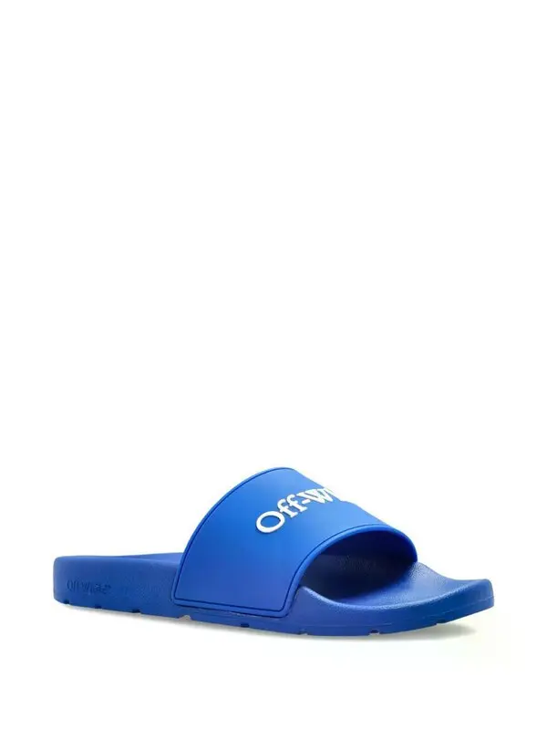 Off-White Logo-embossed Slides - Blue