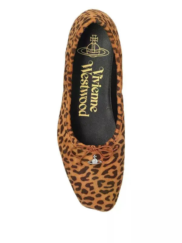 VIVIENNE WESTWOOD Leopard Print Bow Trainers - Brown