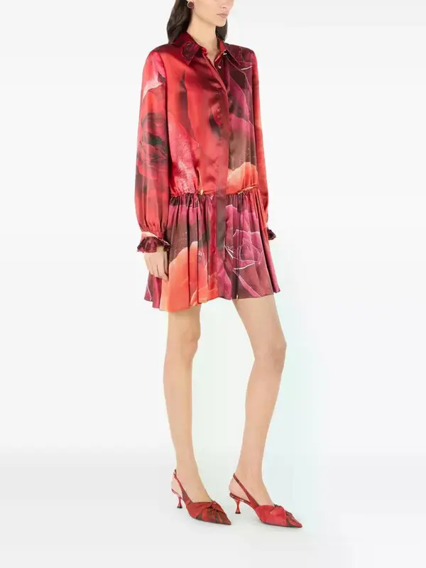 Roberto Cavalli Rose-print Mini Dress