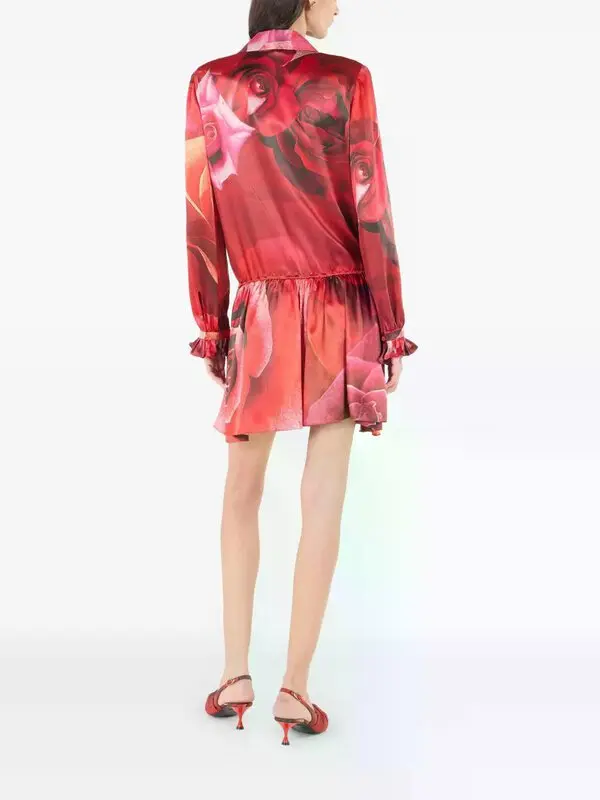 Roberto Cavalli Rose-print Mini Dress