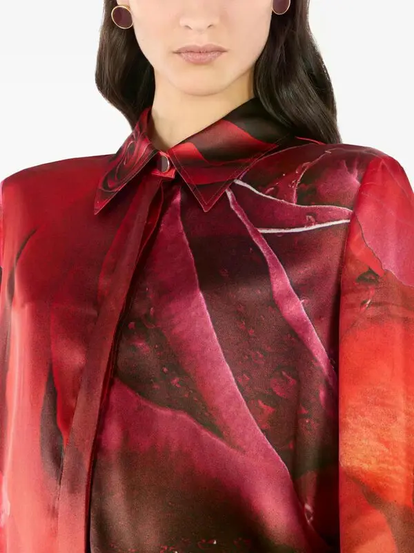 Roberto Cavalli Rose-print Mini Dress